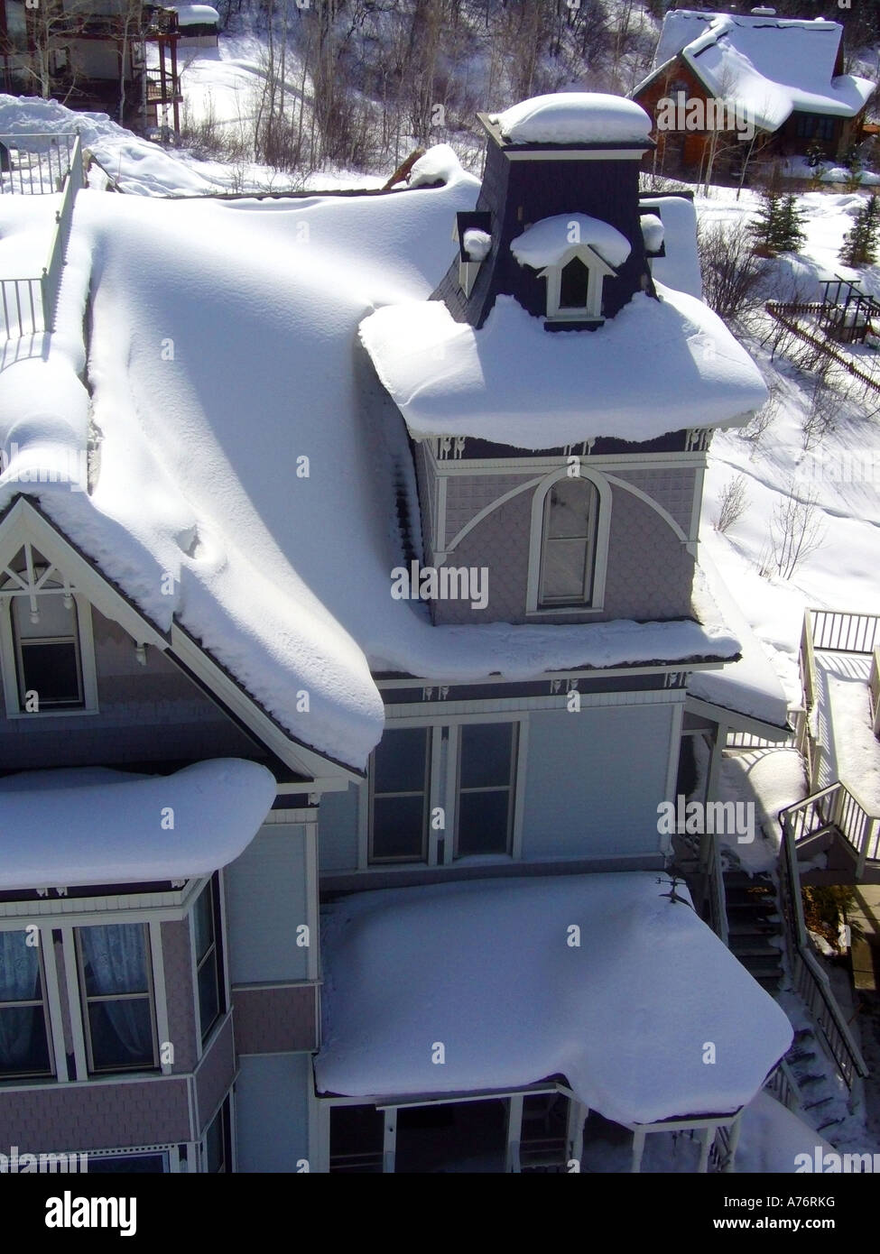 view of snowy roof Stock Photo - Alamy