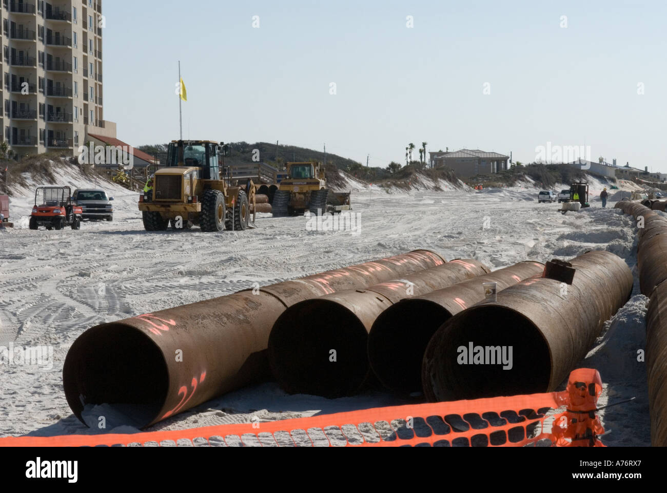 Beach reconstruction project near Destin Flordia USA Stock Photo - Alamy