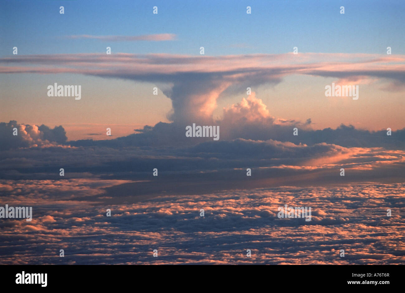 Impressive cloud formation viewed from an aircraft Stock Photo - Alamy