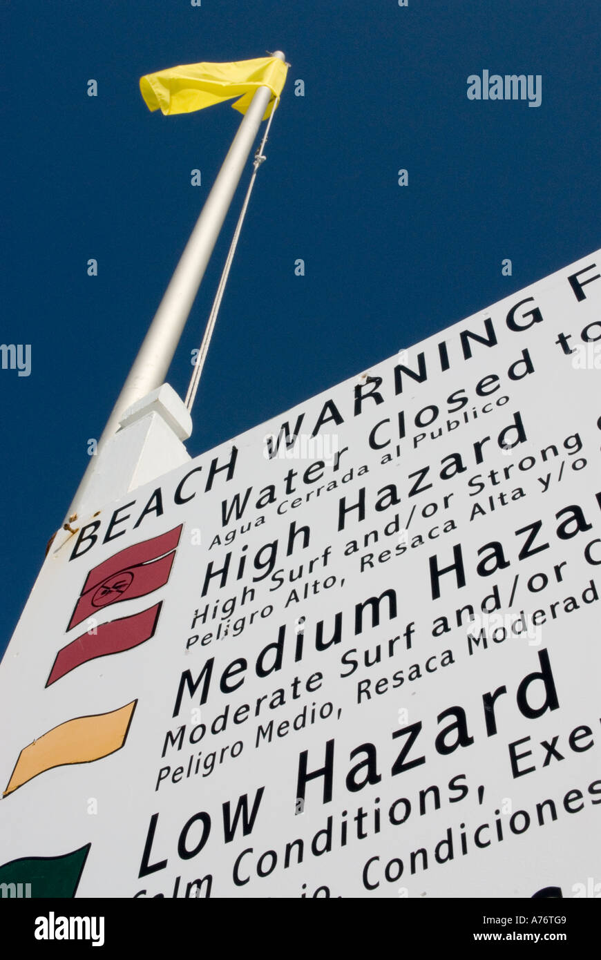 Beach Warning Flag Stock Photo - Alamy