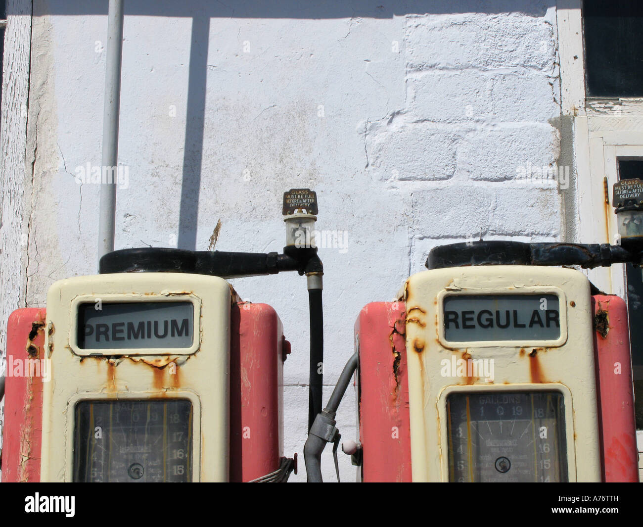 Old fashioned petrol pumps garage hi-res stock photography and images ...