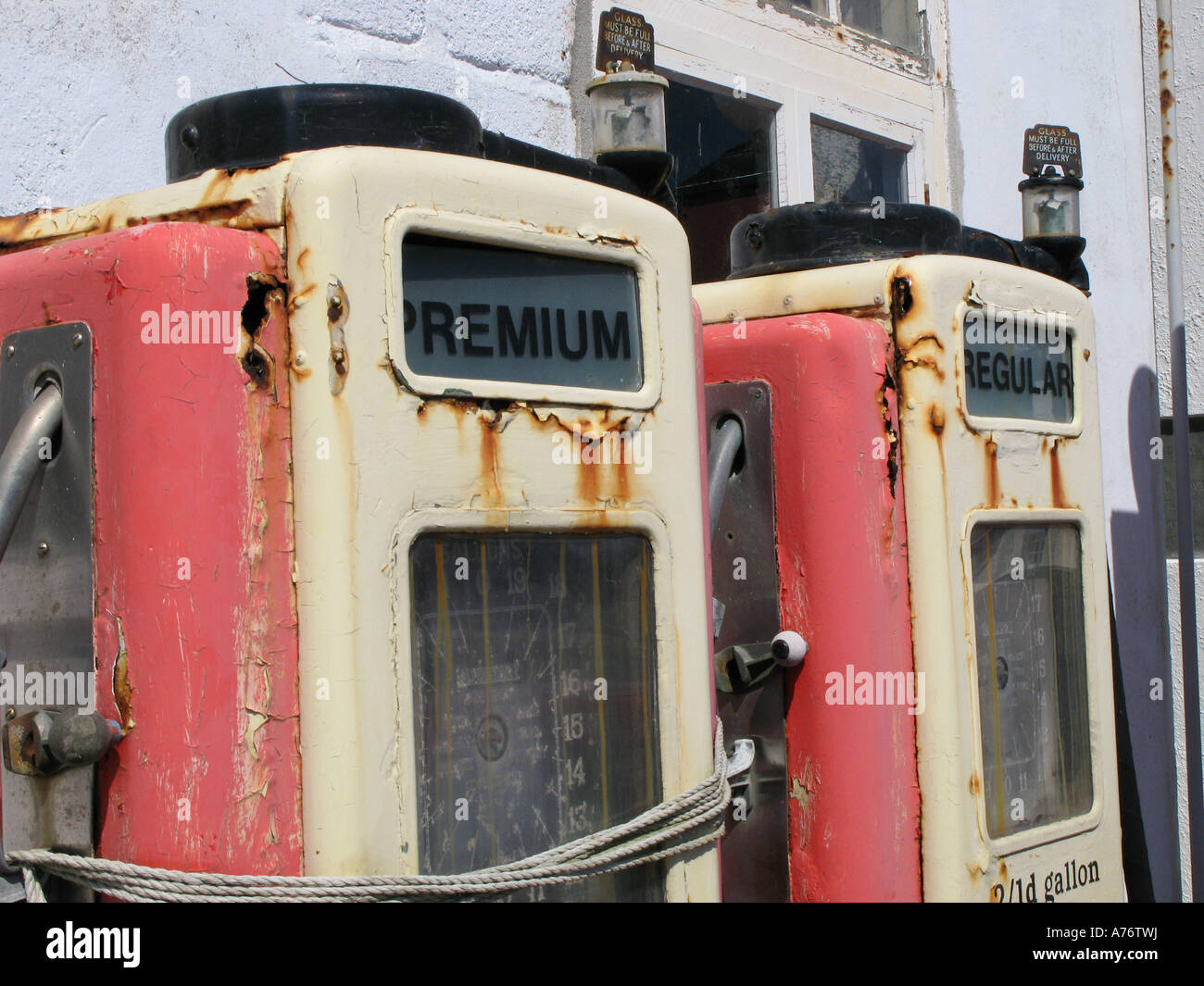 Old Shell petrol pumps in St Mawes Cornwall Stock Photo - Alamy