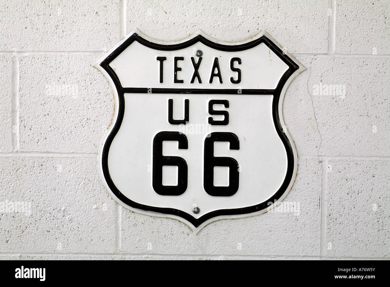 Sign of historic Route 66 through Texas, USA Stock Photo - Alamy