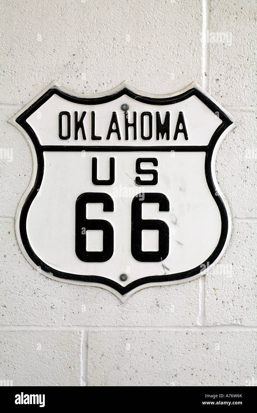 Sign of historic Route 66 through Oklahoma, USA Stock Photo - Alamy