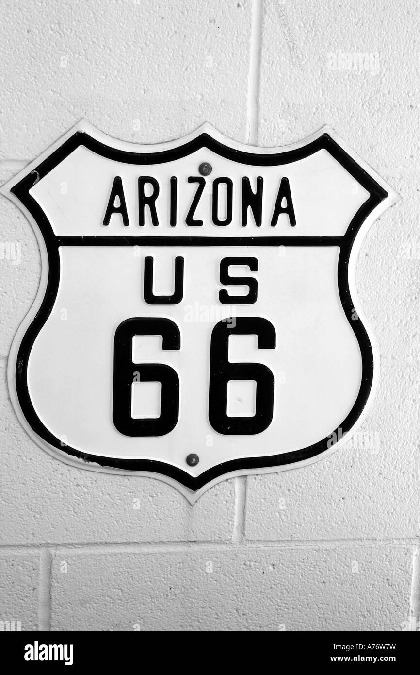 Sign of historic Route 66 through Arizona, USA Stock Photo - Alamy