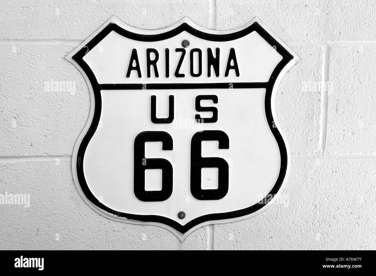 Sign of historic Route 66 through Arizona, USA Stock Photo - Alamy