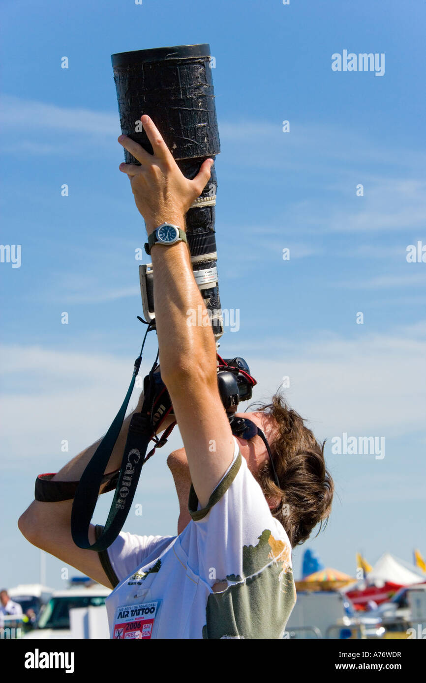 Photographer at Royal International Air Tattoo 2006 Stock Photo - Alamy