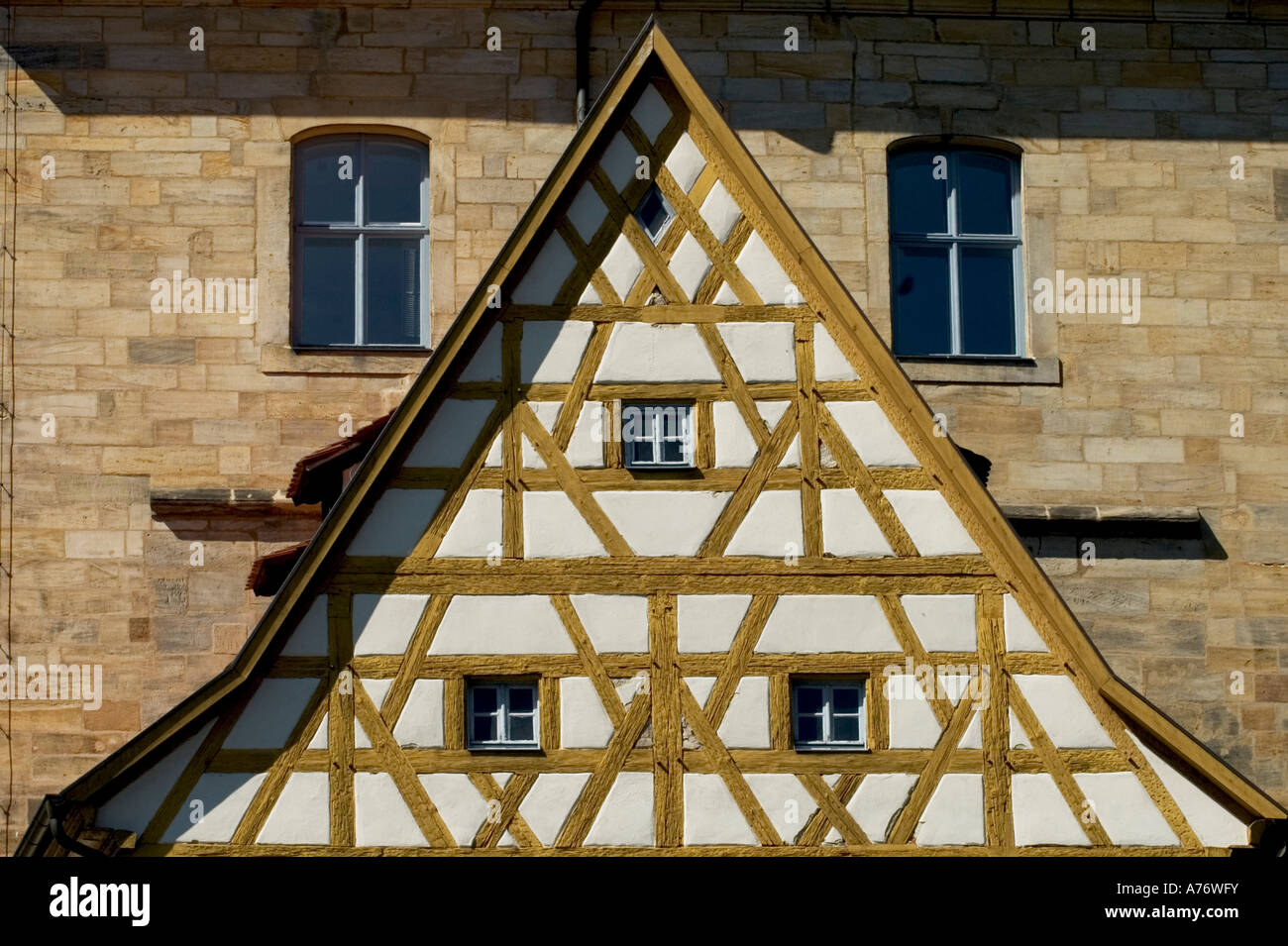 Old Townhall framework-gable ( half-timbered construction ), Bamberg ...