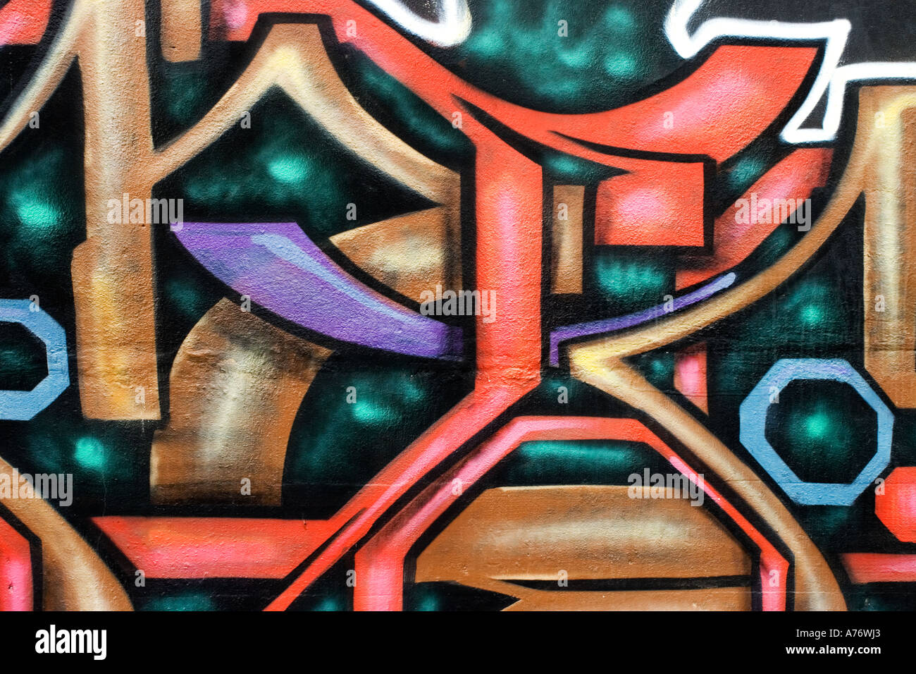 Wall painting concrete sword purple red brown street art graffiti on ...