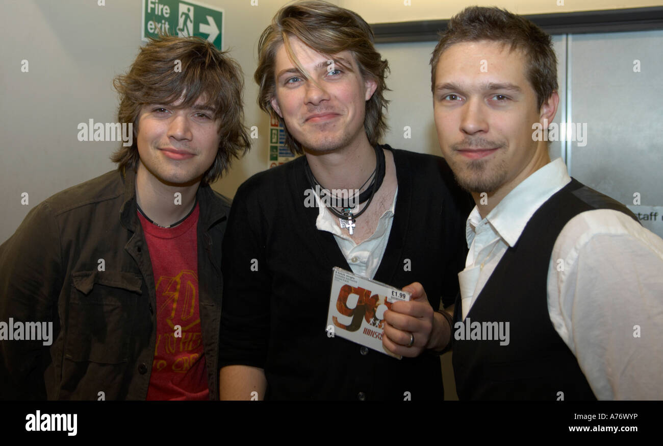 American pop rock band Hanson at HMV, Glasgow, April 2007 Stock Photo ...