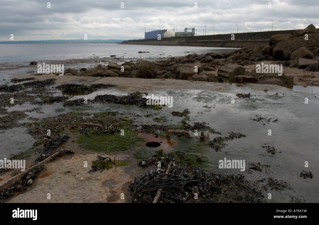 Beach near the Seafield Wastewater Treatment Plant in Leith, Edinburgh ...