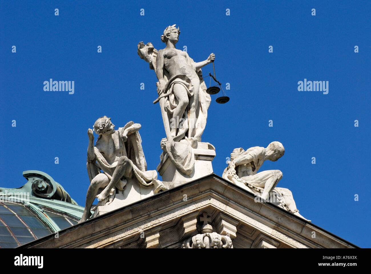 Lady justice with innocence and vice hi-res stock photography and ...