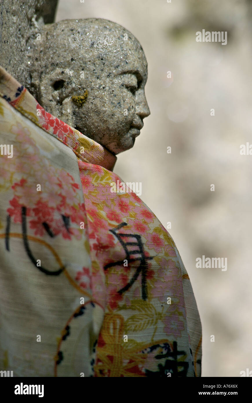 Detail of jizo statue in the Okunoin cemetery KoyaSan Mount Koya ...