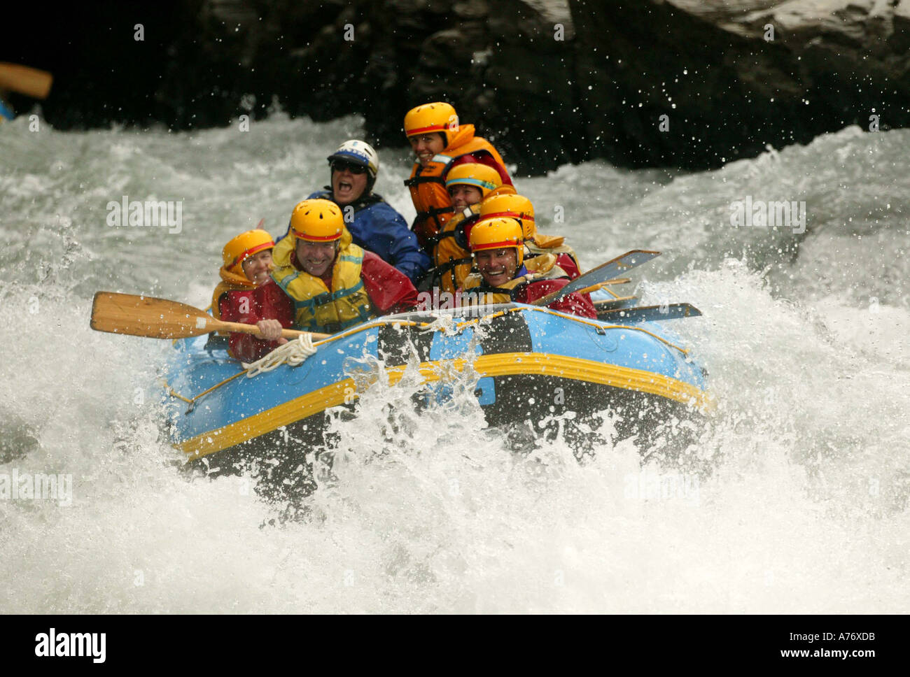 White Water Rafting Shotover River Queenstown New Zealand Stock Photo ...