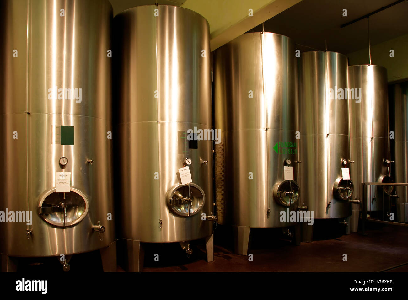 Steel wine barrels Stock Photo - Alamy