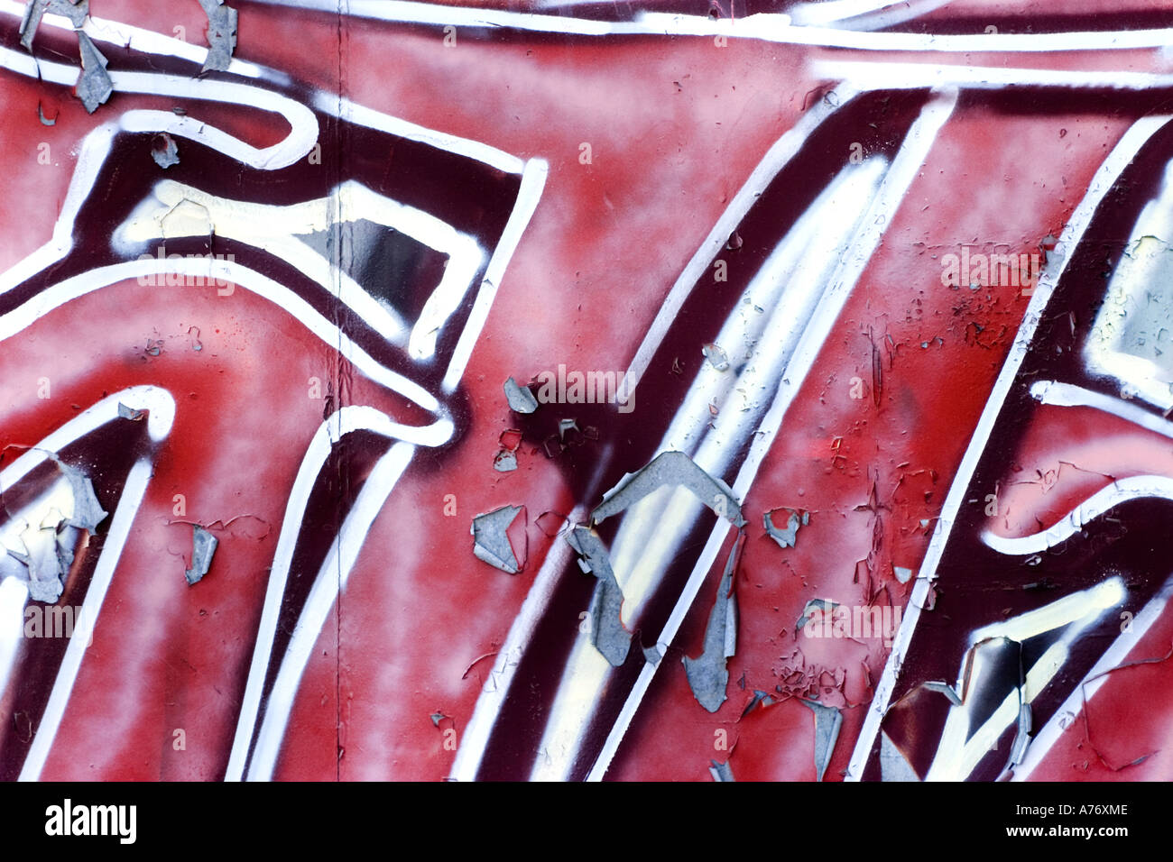 Wall Painting tin shed red maroon street art graffiti on steel Stock ...
