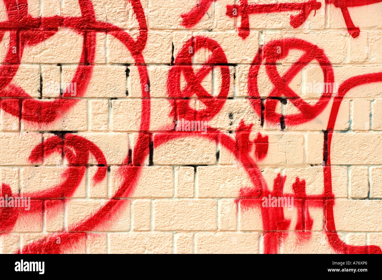 Wall painting white red brick wall red paint on tan wall street art ...