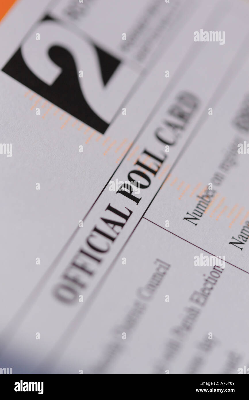 Official Poll Card voting election registration Stock Photo - Alamy