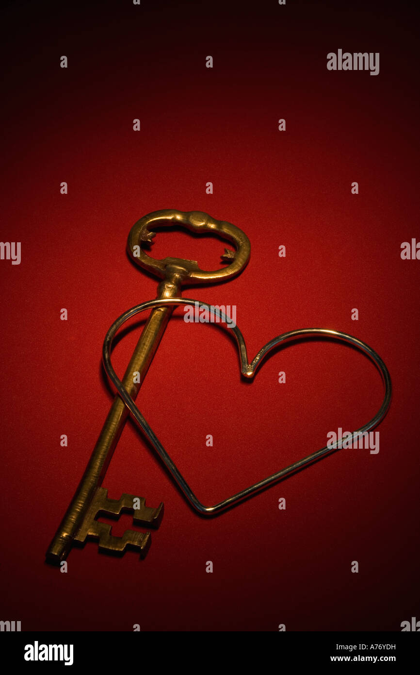 Key and a heart Stock Photo - Alamy