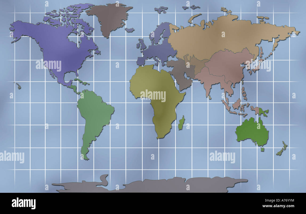 World Map Illustration Stock Photo - Alamy