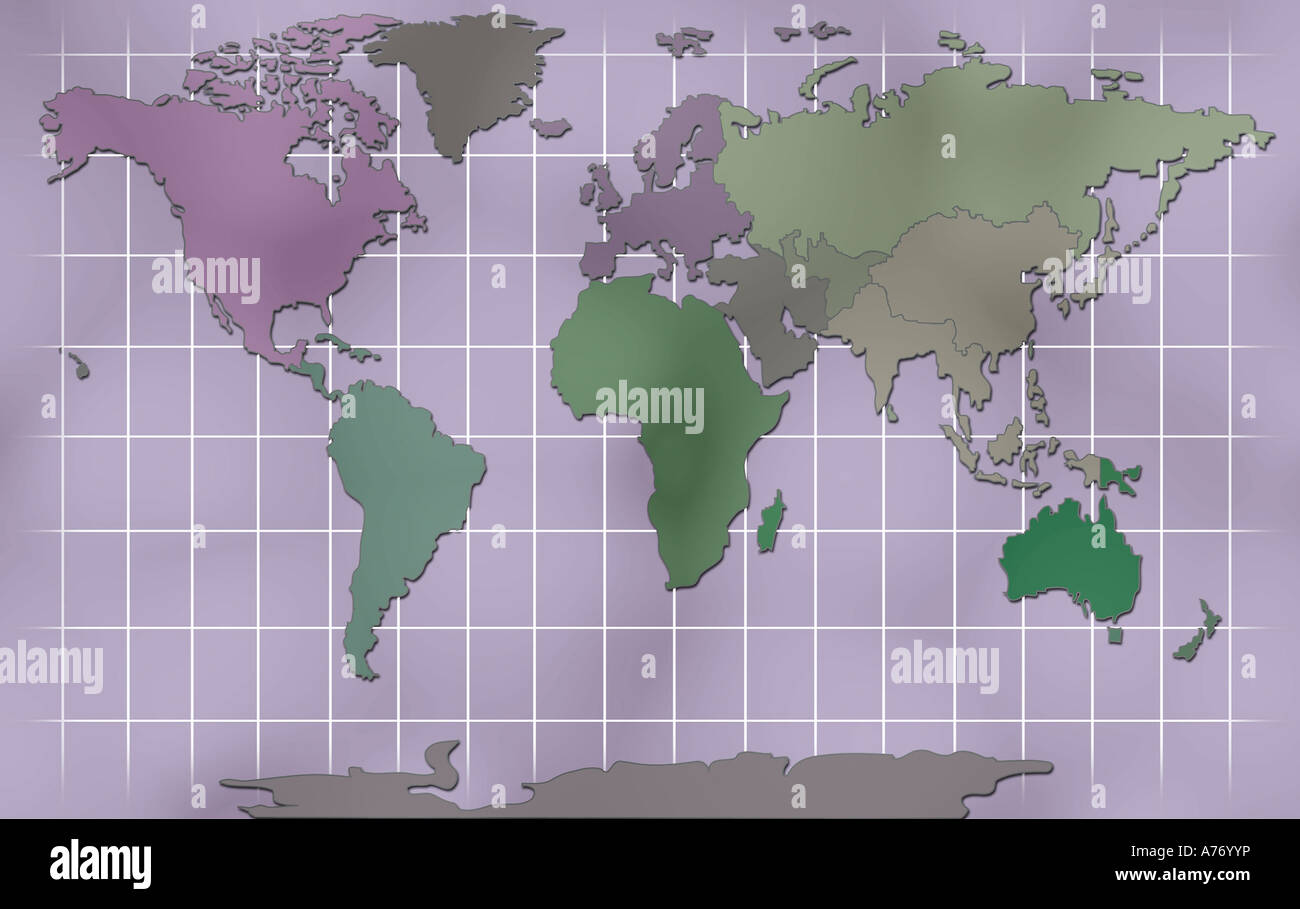 World Map Illustration Stock Photo - Alamy