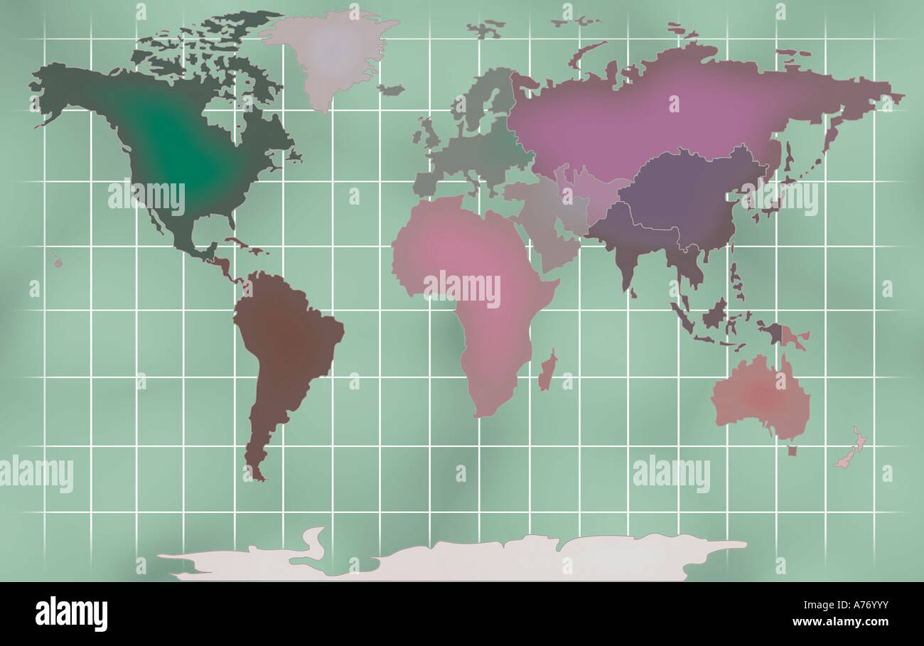 World Map Illustration Stock Photo - Alamy