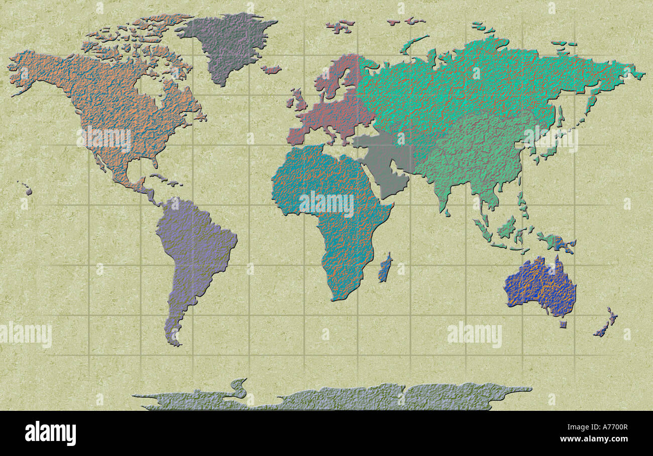 World Map Illustration Stock Photo - Alamy