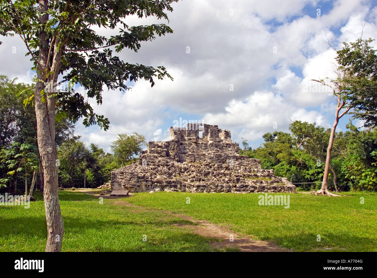 Mexico Cozumel San Gervasio Mayan ruins stone structure Stock Photo - Alamy