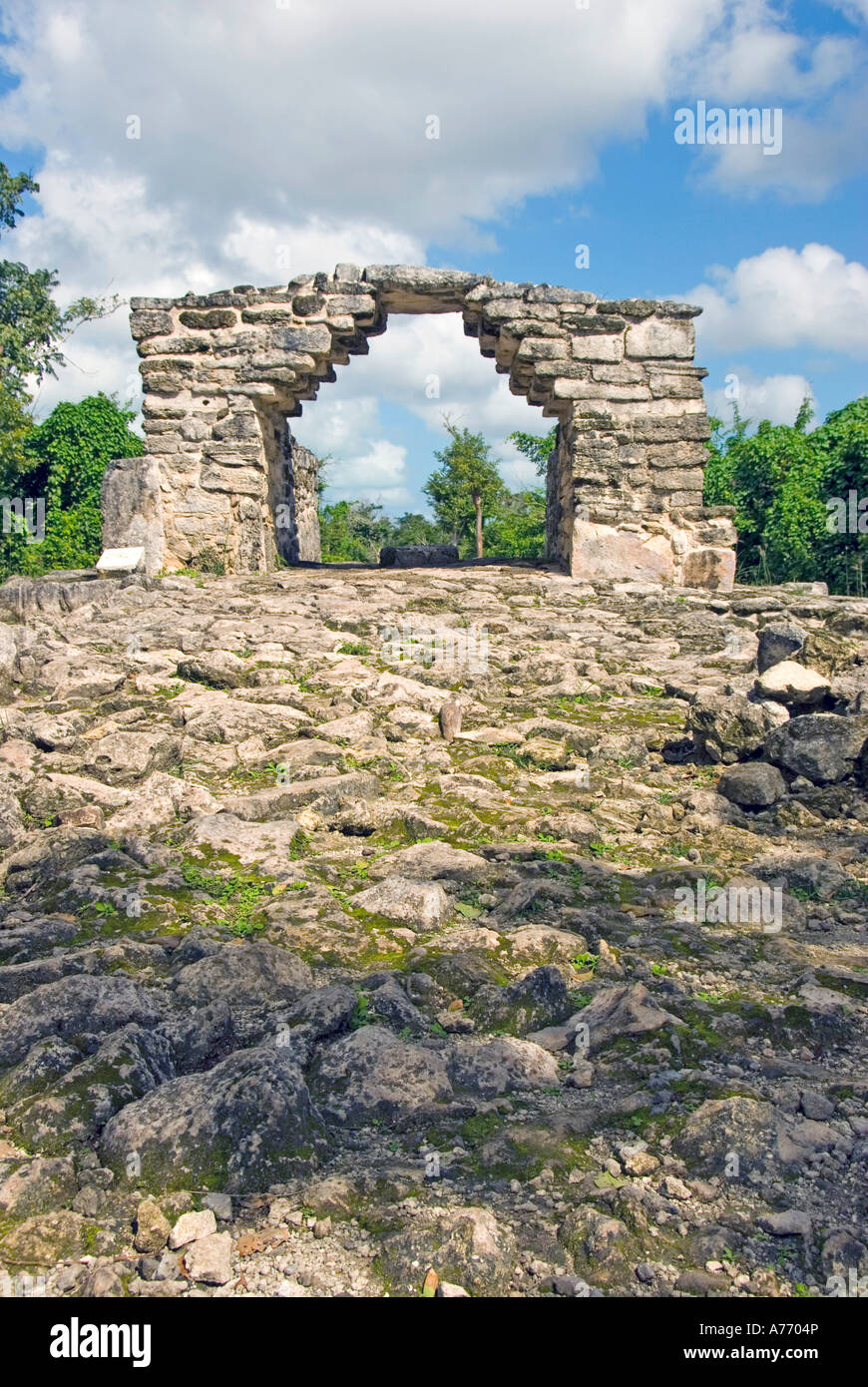 Mexico Cozumel San Gervasio Mayan ruins korbel Arch Structure Stock ...