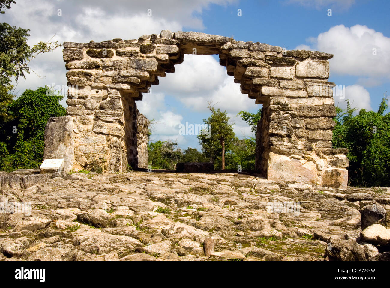 Mexico Cozumel San Gervasio Mayan ruins korbel Arch Structure Stock ...