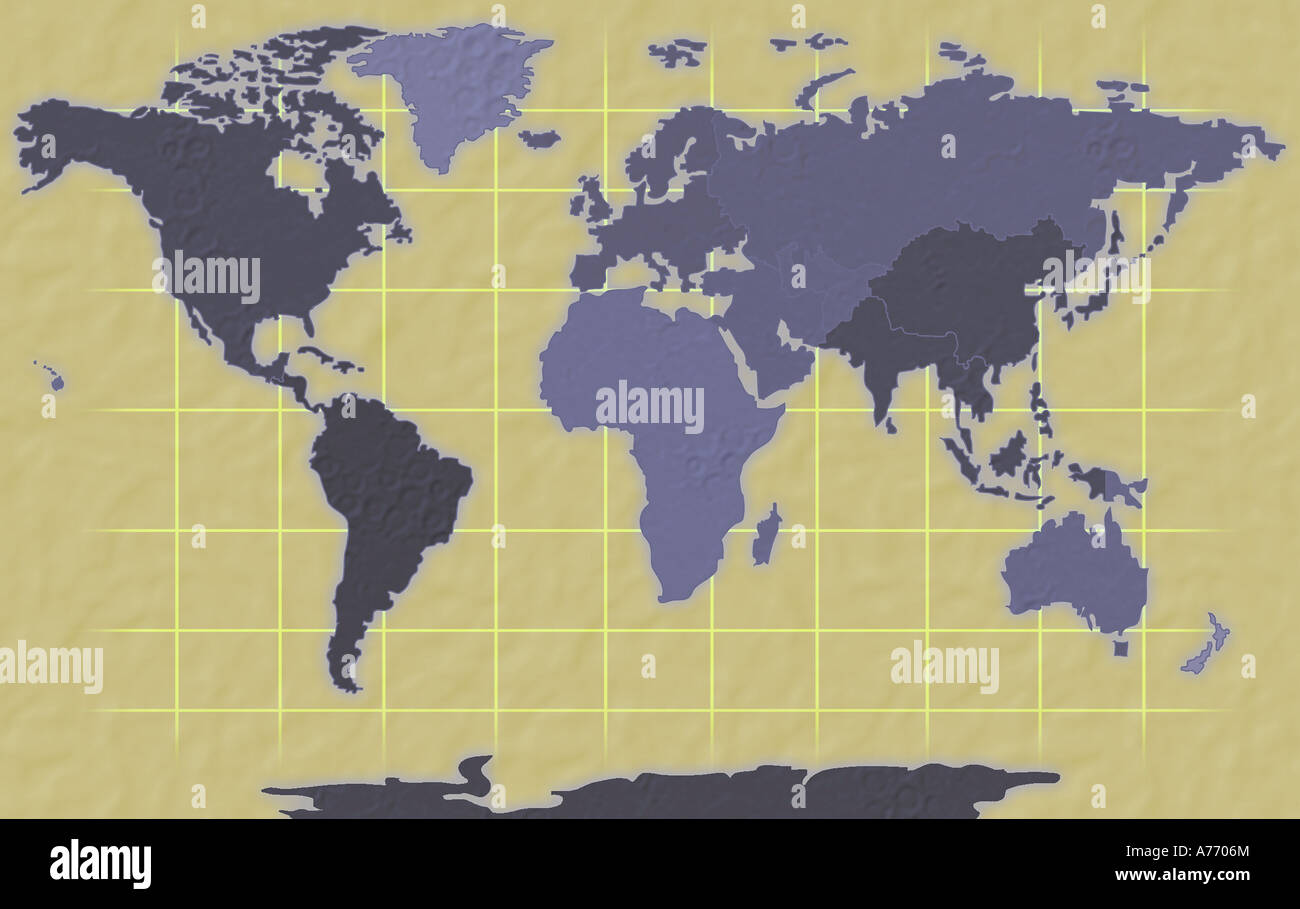 World Map Illustration Stock Photo - Alamy
