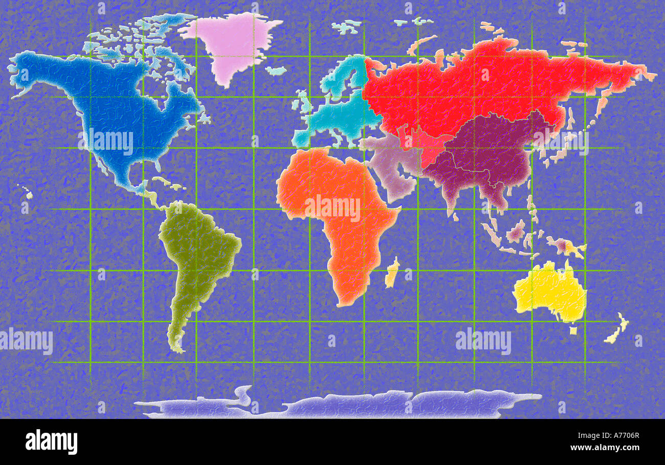 World Map Illustration Stock Photo - Alamy