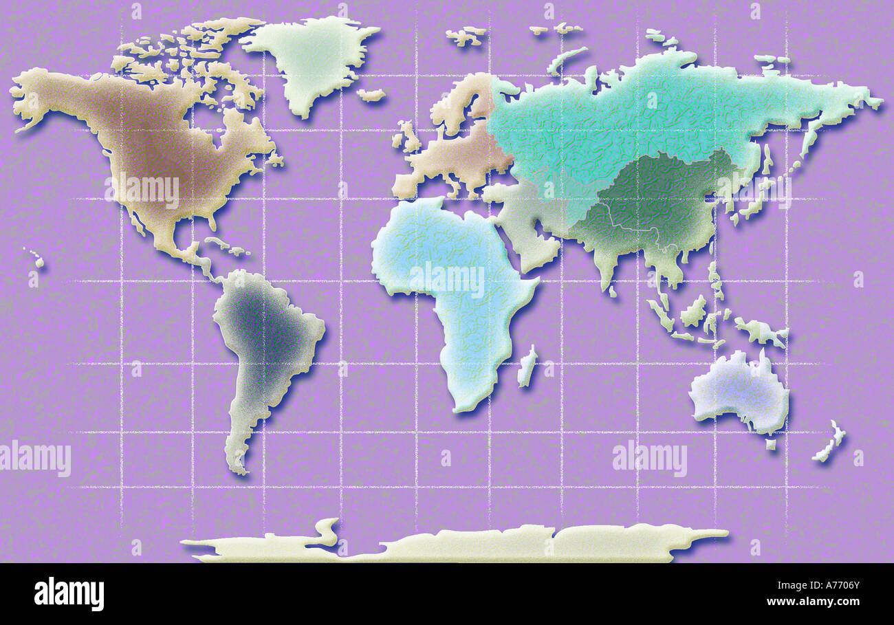 World Map Illustration Stock Photo - Alamy
