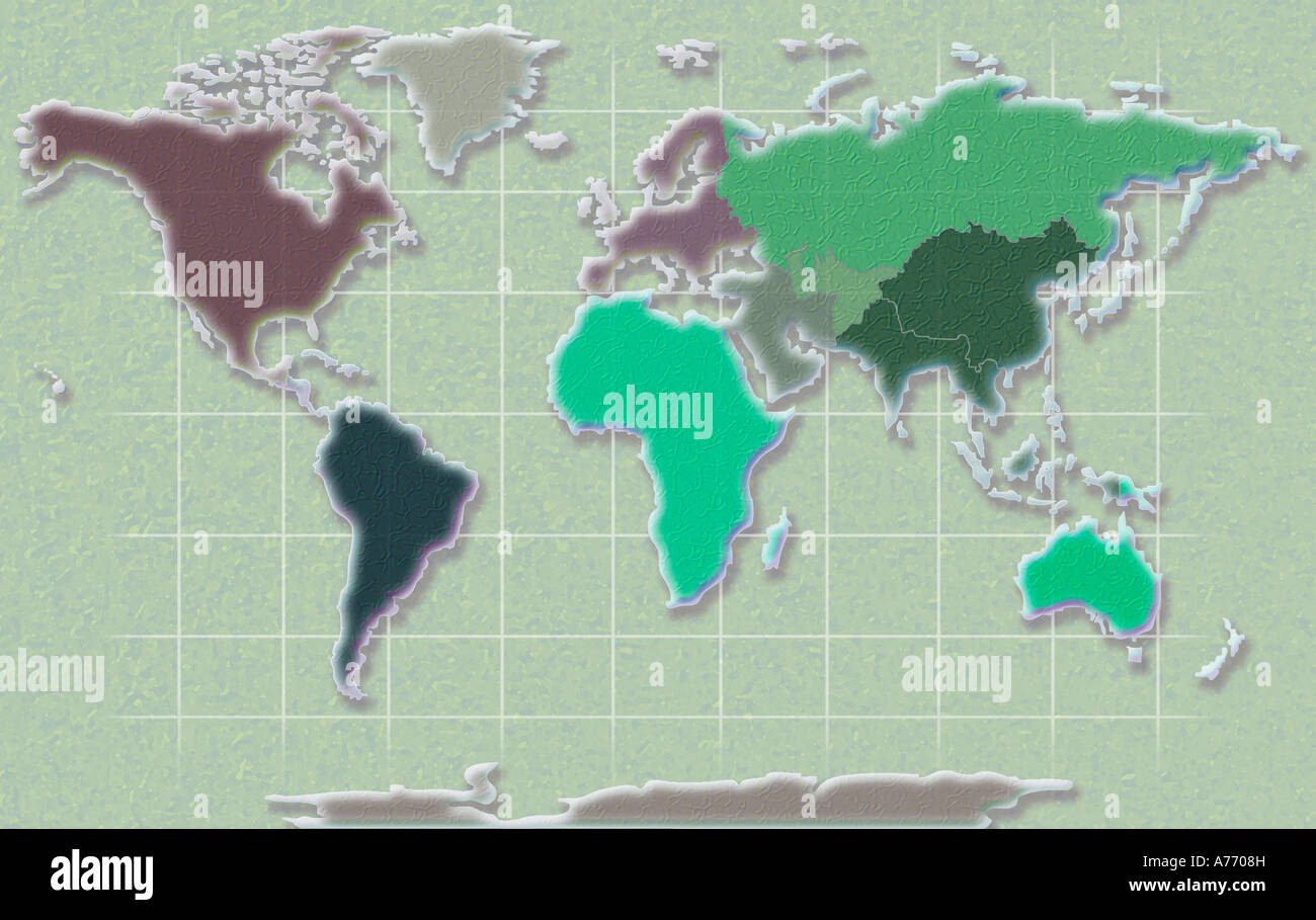 World Map Illustration Stock Photo - Alamy
