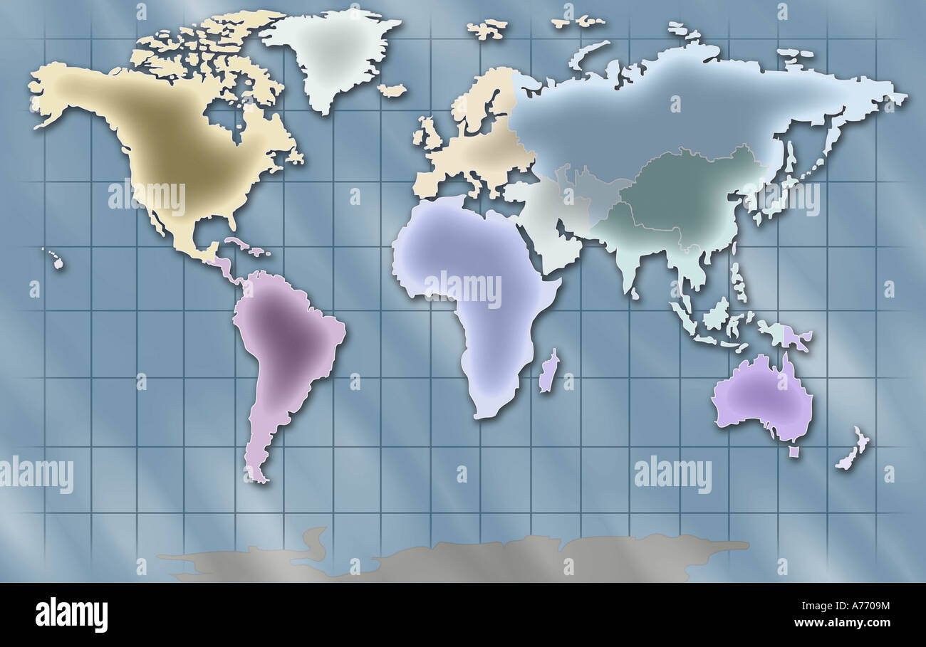 World Map Illustration Stock Photo - Alamy