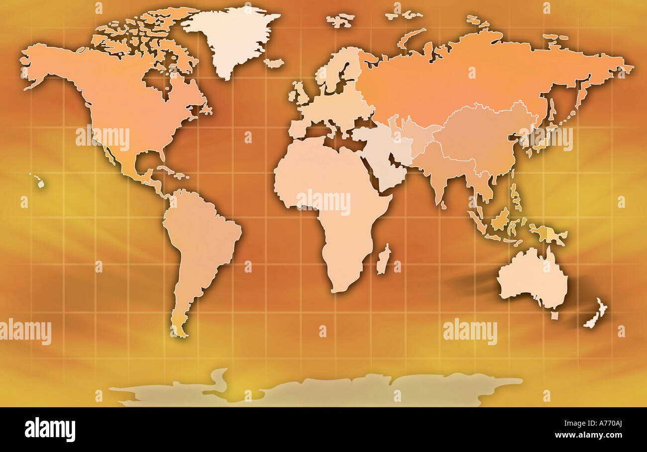 World Map Illustration Stock Photo - Alamy