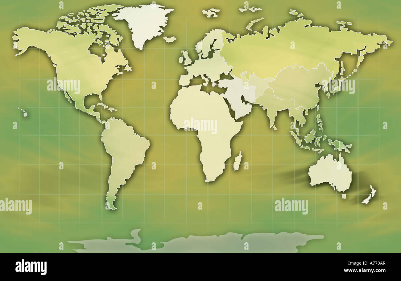 World Map Illustration Stock Photo - Alamy