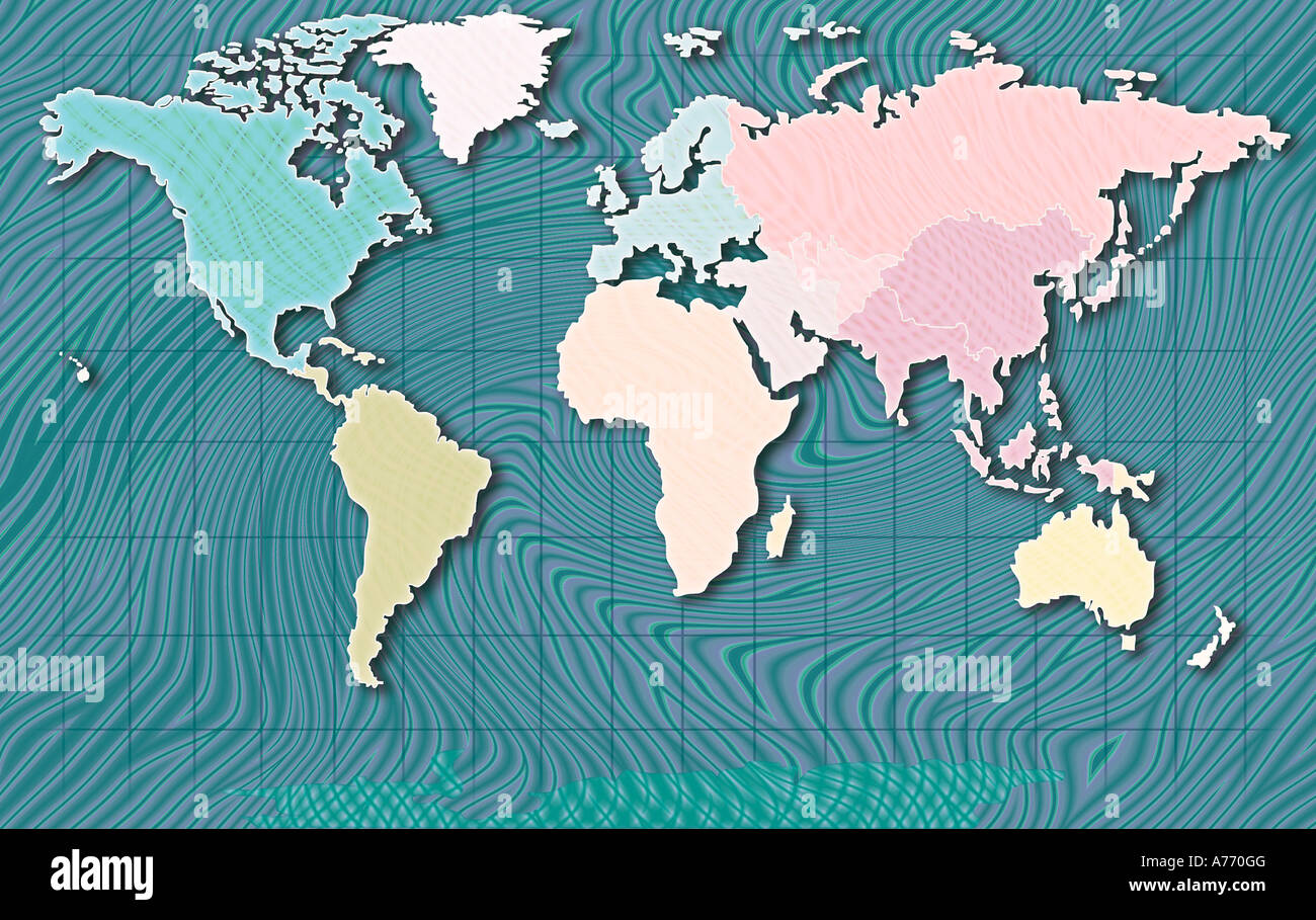 World Map Illustration Stock Photo - Alamy