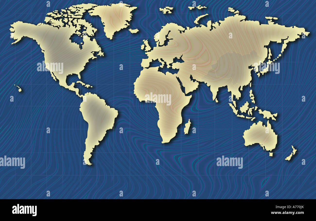 World Map Illustration Stock Photo - Alamy