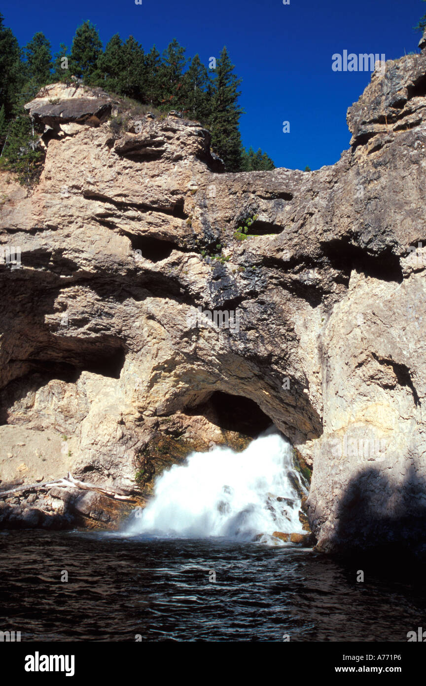 Natural bridge and falls Stock Photo - Alamy