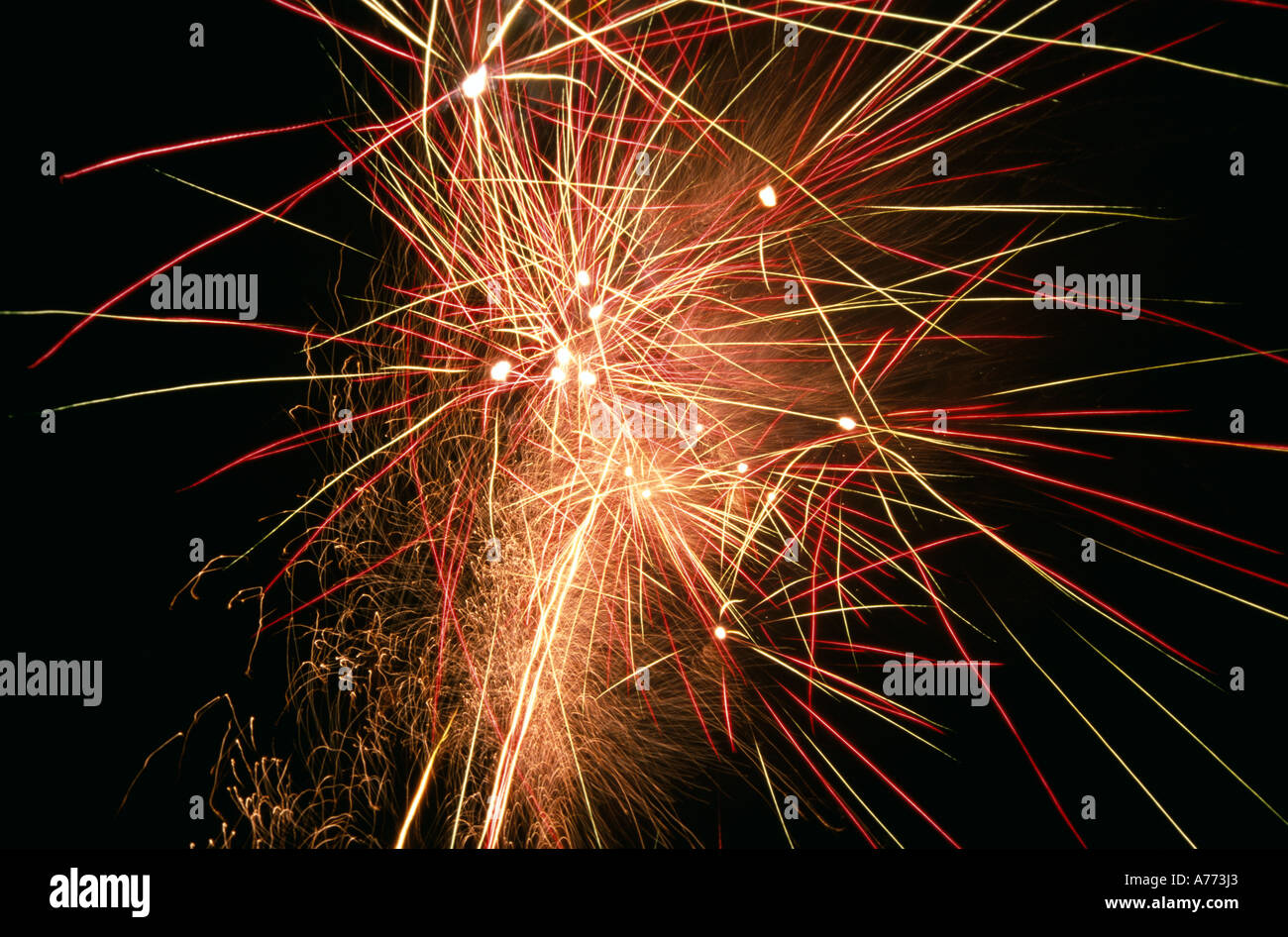 Firework light trails Stock Photo - Alamy