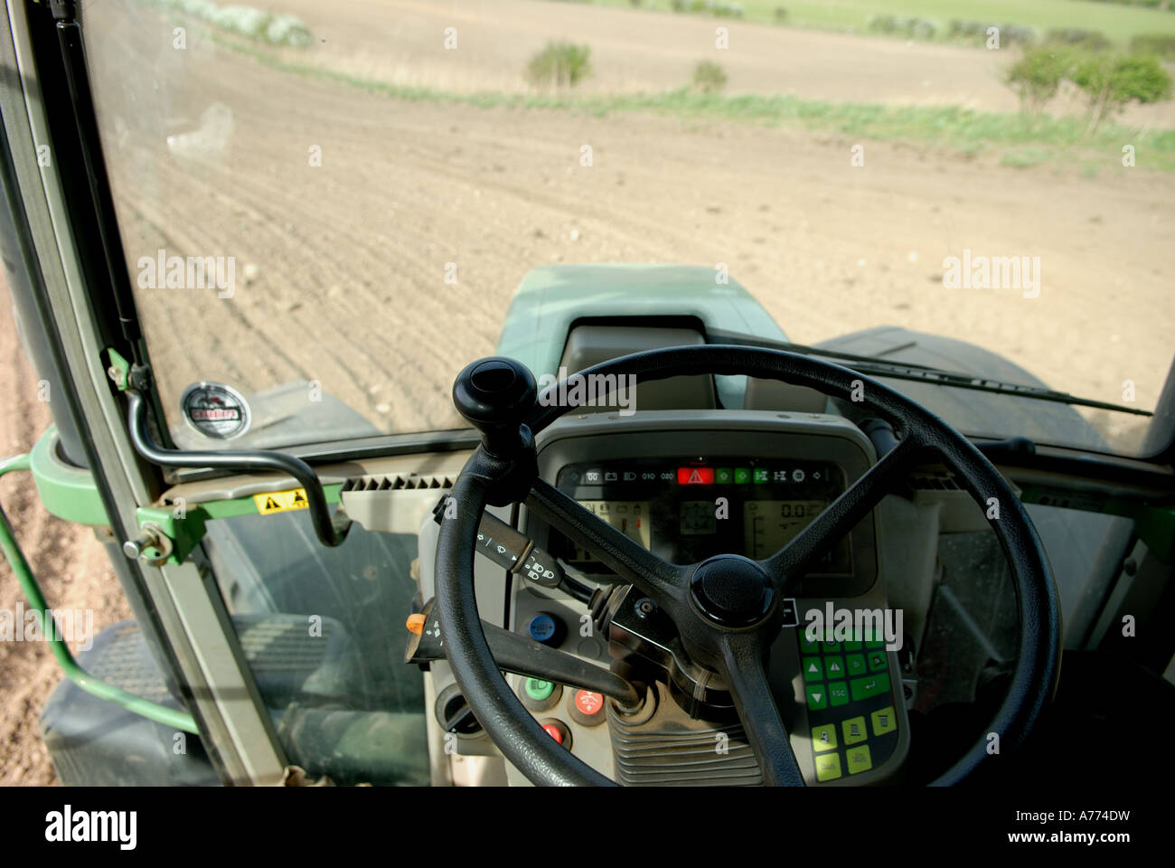 View from tractor cab Stock Photo - Alamy