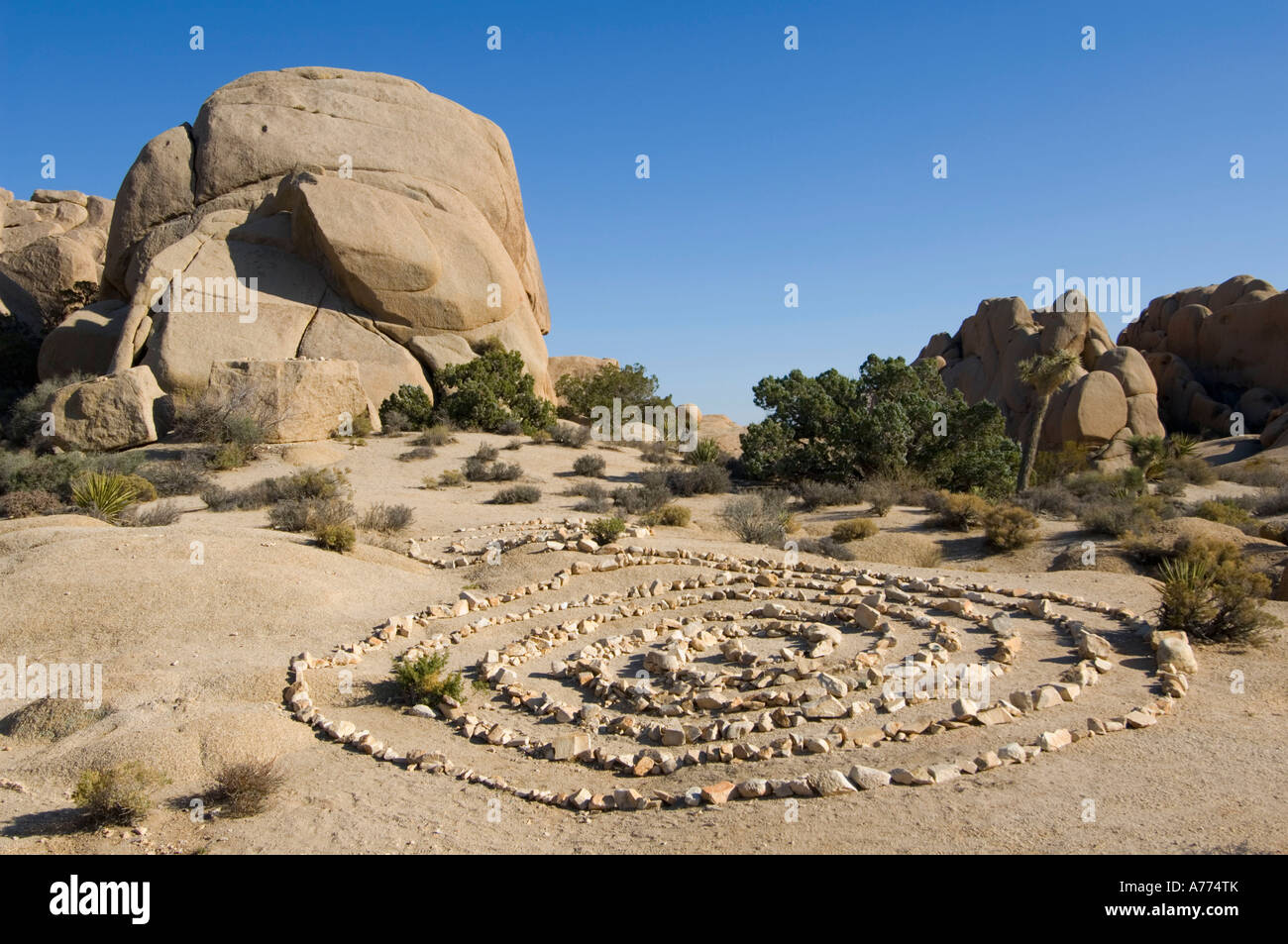 Decorative natural stone spiral Joshua Tree National Park - California ...