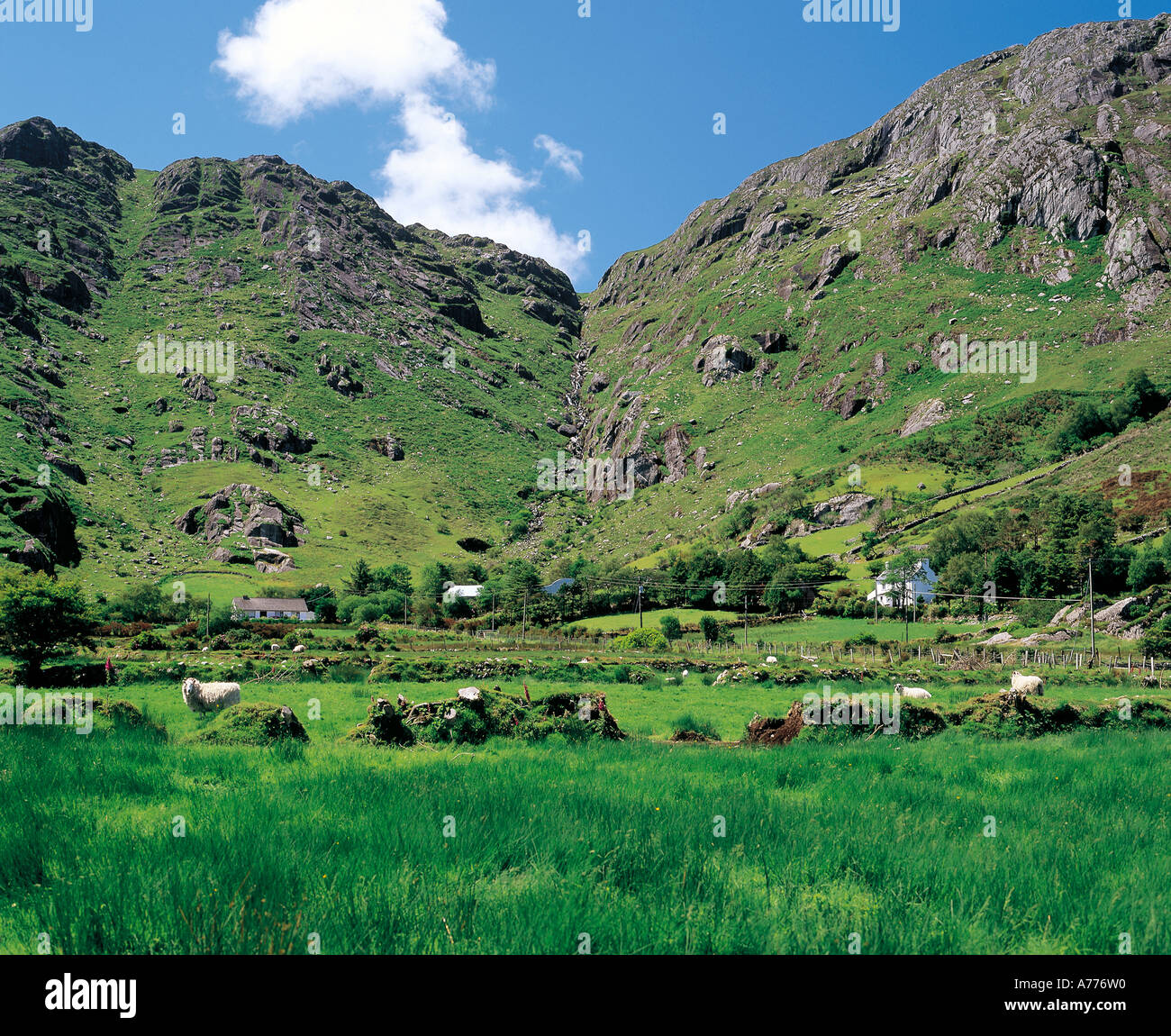 ireland, county kerry, beara peninsula, caha mountains, glanmore valley ...