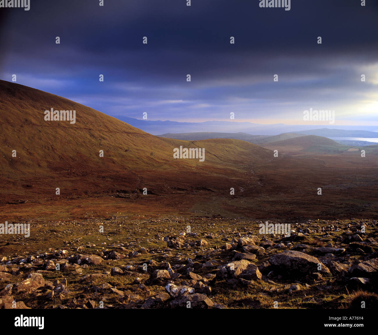 long valley sloping down to the sea beauty in nature Stock Photo - Alamy
