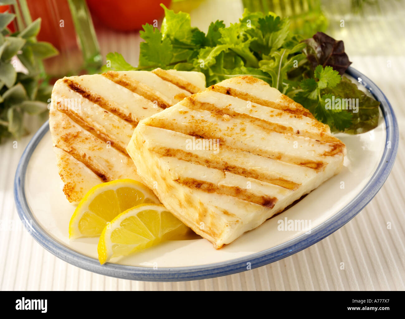GRILLED GREEK HALLOUMI CHEESE Stock Photo - Alamy
