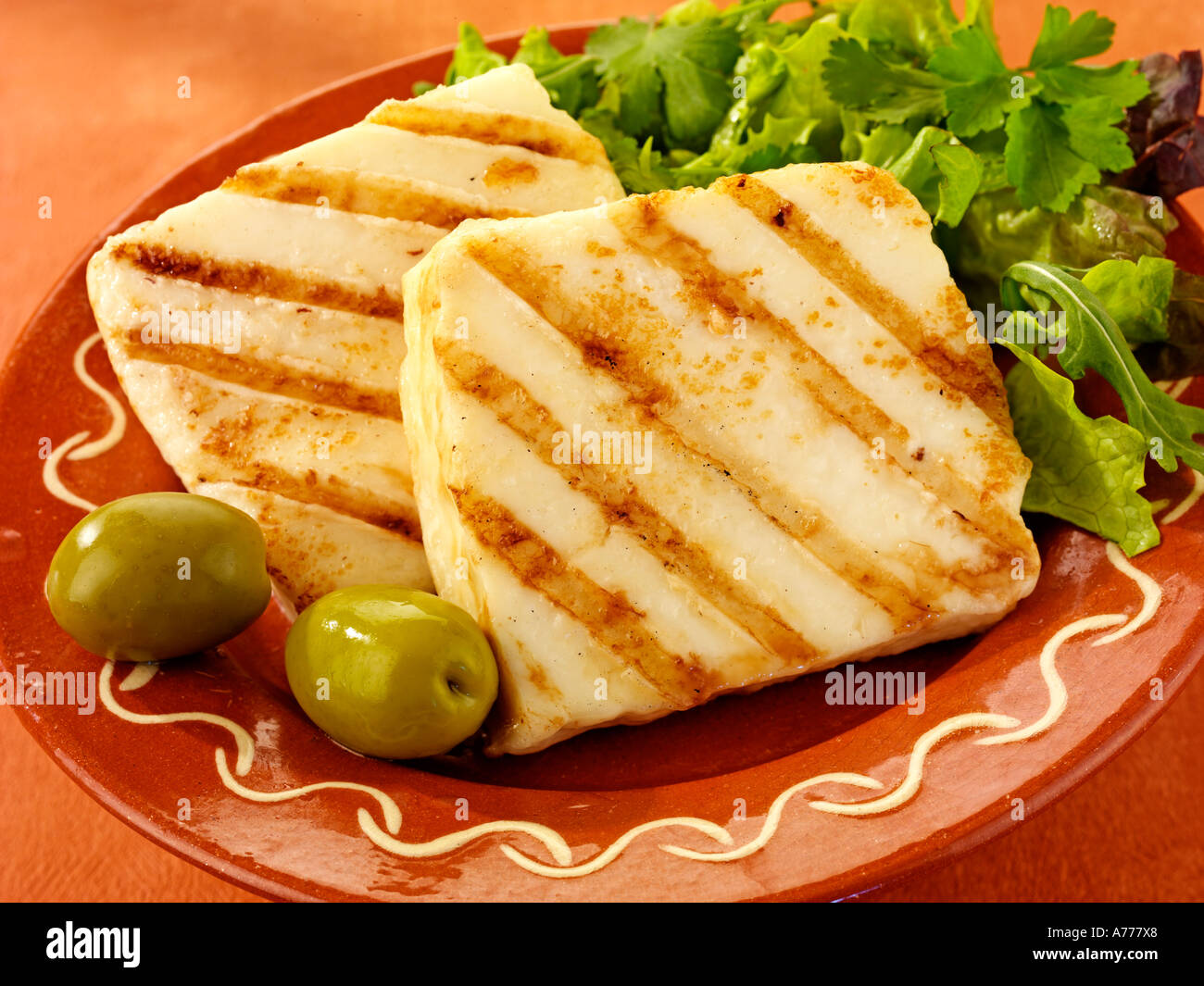 GRILLED GREEK HALLOUMI CHEESE Stock Photo - Alamy