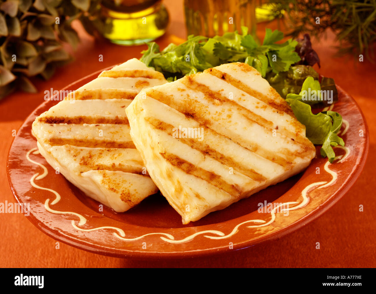 GRILLED GREEK HALLOUMI CHEESE Stock Photo - Alamy
