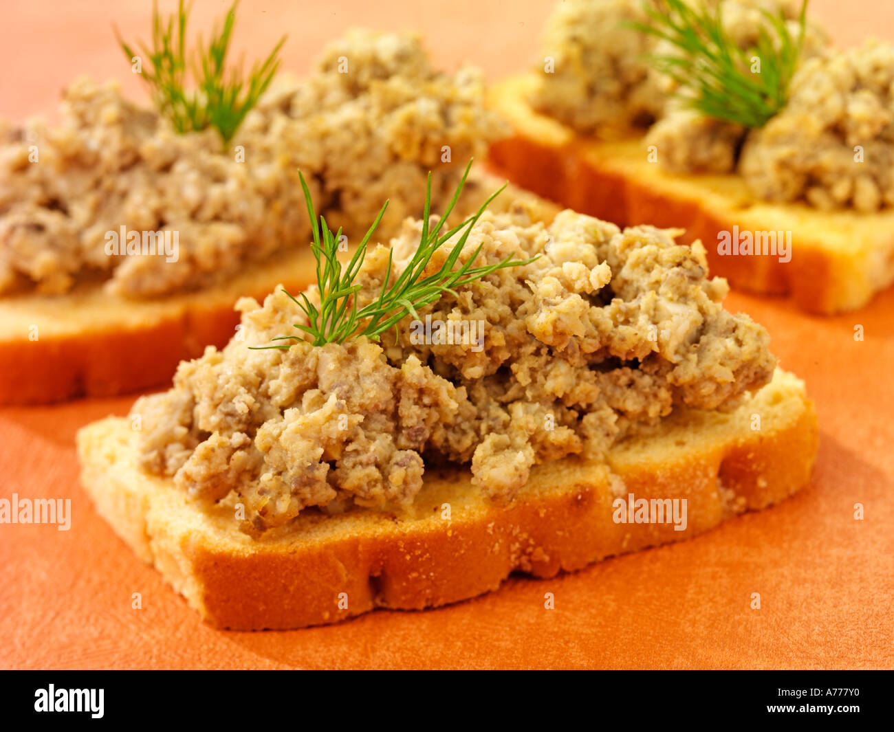 KOSHER CHOPPED LIVER ON BRUSCHETTA Stock Photo - Alamy