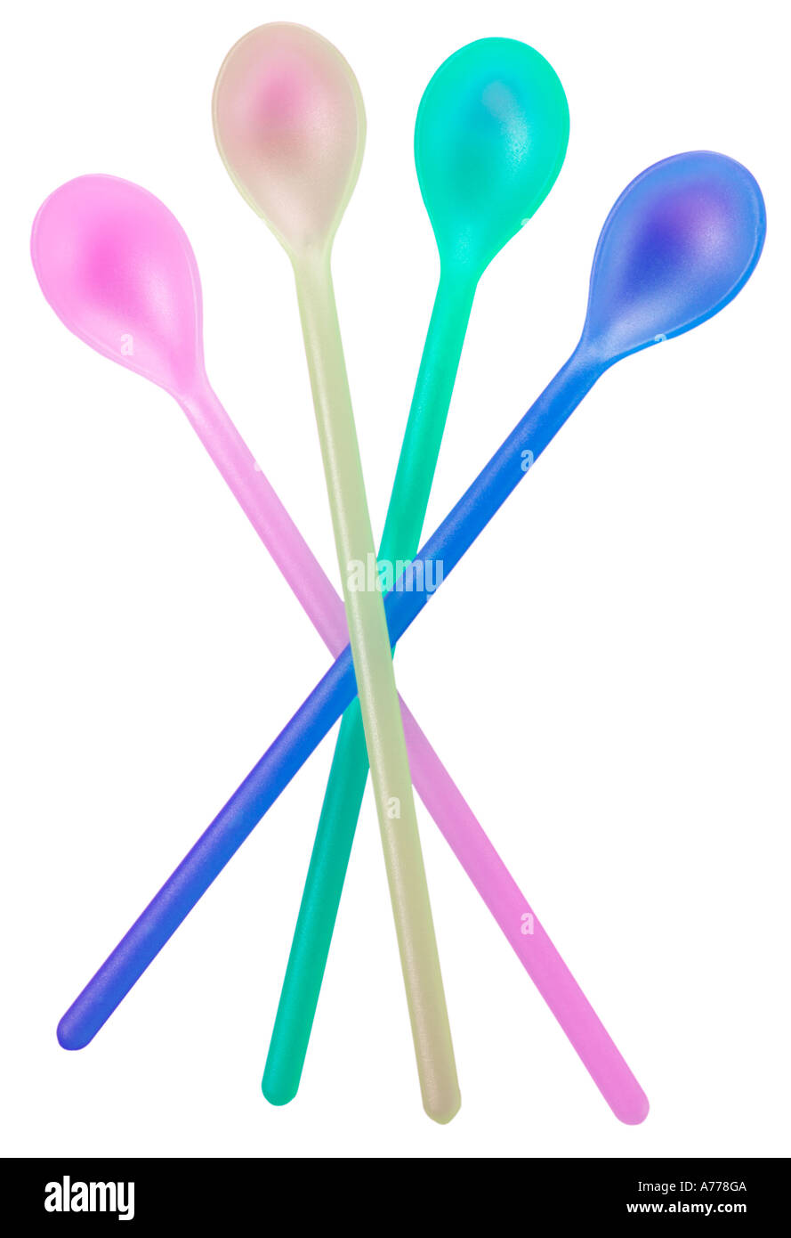 FOUR COLOURED SPOONS CUT OUT Stock Photo - Alamy